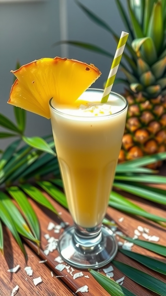Tropical Pineapple Coconut Vodka Smoothie - Epicurean Escape